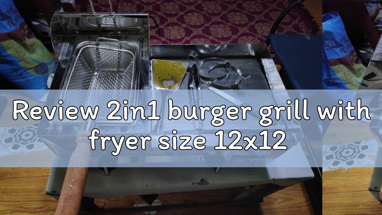 Review 2in1 burger grill with fryer size 12x12 - YouTube