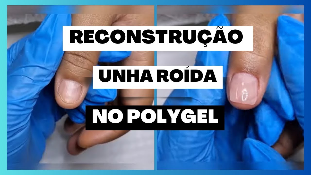 Reconstrução unha roída no polygel Risa / Miss Lú Nails - YouTube