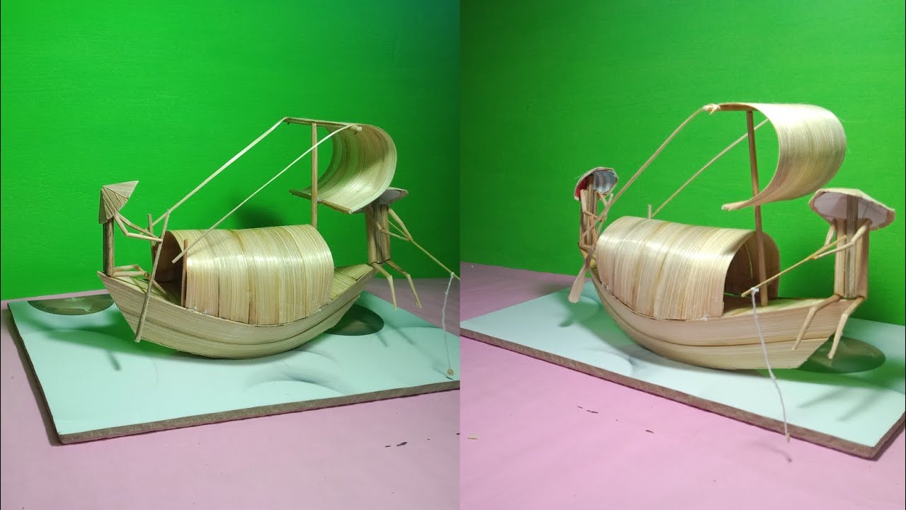 DIY/miniature boat making with bamboo/how to make mini boat/amazing ...