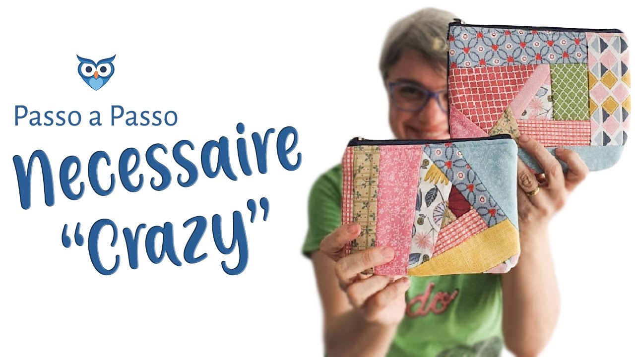 Necessaire de retalhos com técnica crazy de patchwork usando retalhos - YouTube