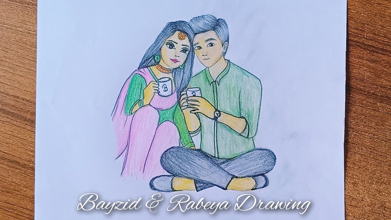 How to draw couple with love.easy drawing. - YouTube