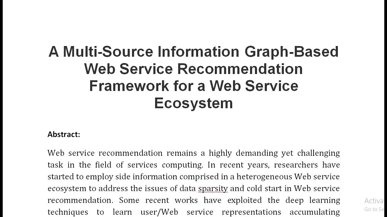 A Multi Source Information Graph Based Web Service Recommendation Framework for a Web Service ...