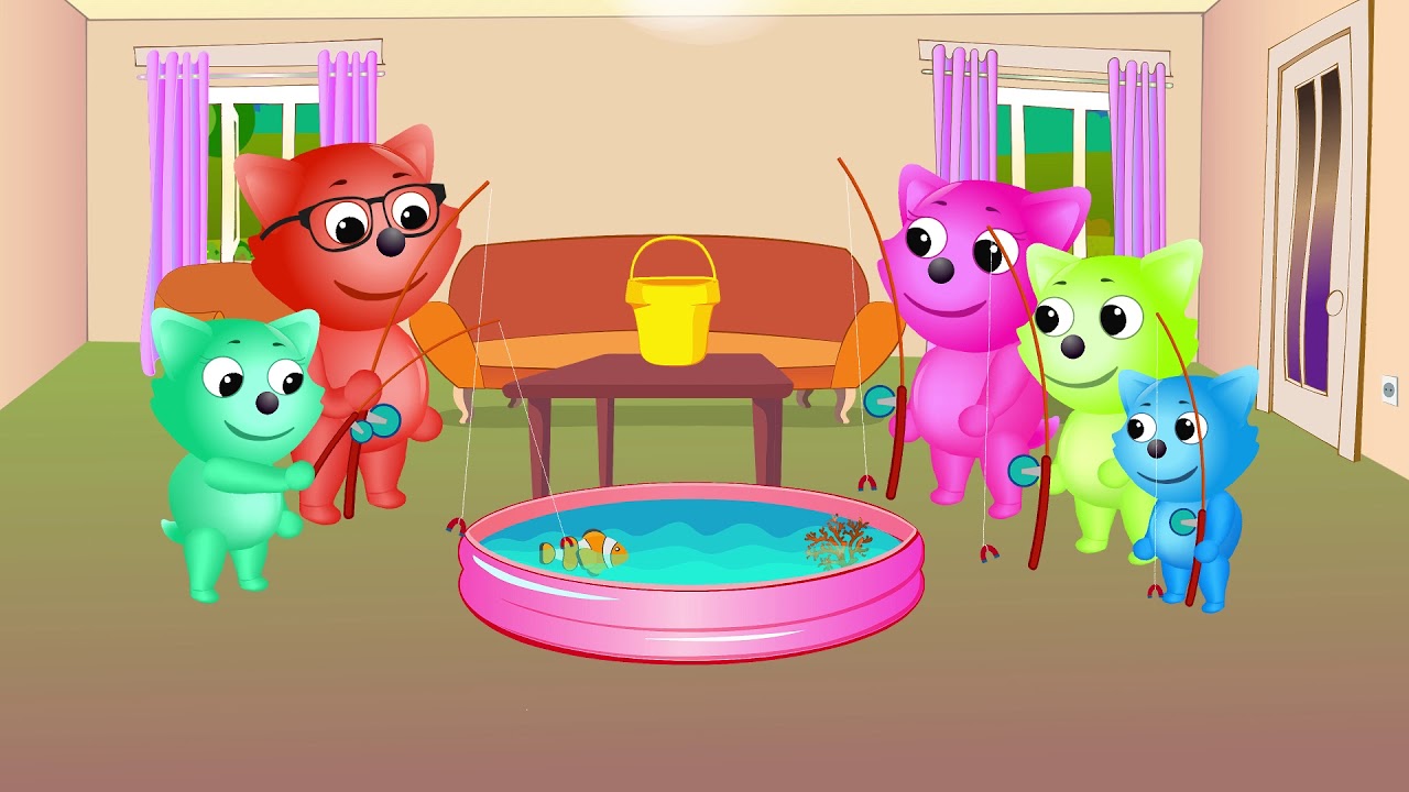 Gummy Fox Toy Fishing Finger Family for Kids - YouTube