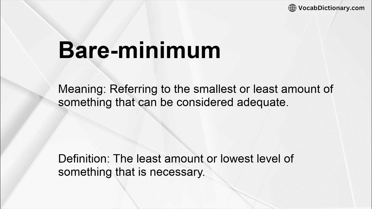 Bare minimum Meaning YouTube bare-minimum-meaning-youtube