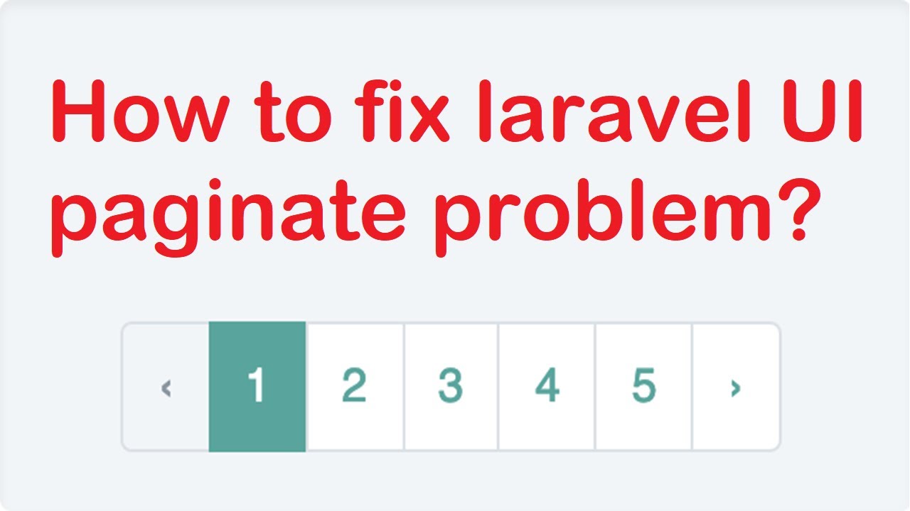 How to fix laravel UI paginate problem? - YouTube