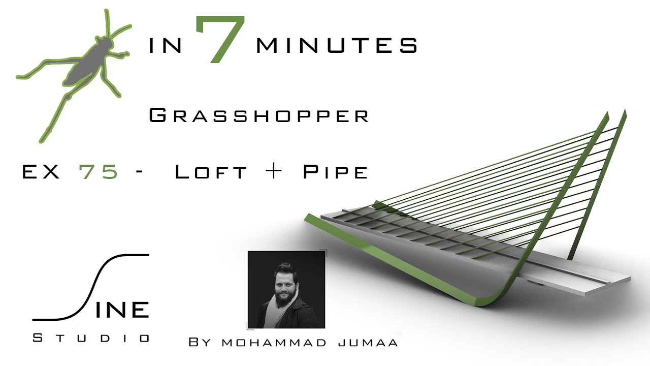 Grasshopper tutorial in 7 minutes - EX 75 - Loft + Pipe - YouTube