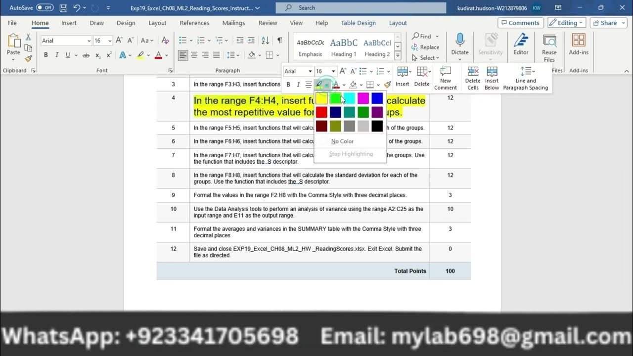 Exp19_Excel_Ch08_ML2_Reading_Scores | Exp19 Excel Ch08 ML2 Reading Scores - YouTube