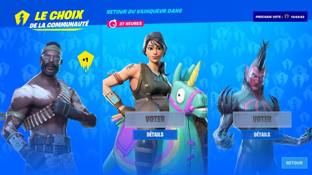FORTNITE LE NOUVEAU SYSTÈME DE VOTE POUR LE RETOUR DE SKIN ! - YouTube