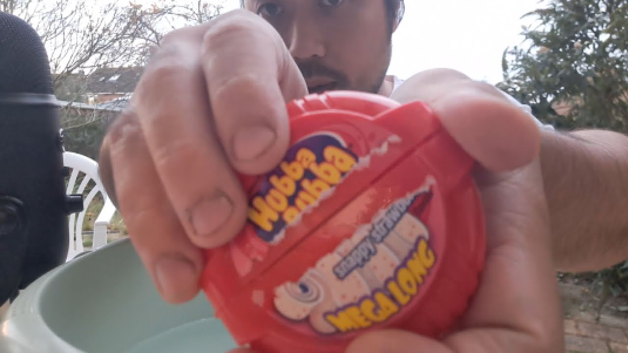 ASMR EATING HUBBA BUBBA GUM & PLAYING WITH WATER - YouTube