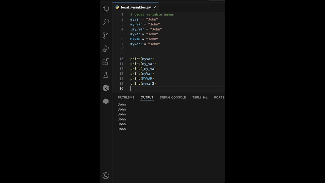 Python Legal Variables #learn #code #learnpython #learning #python#legal#variables # ...