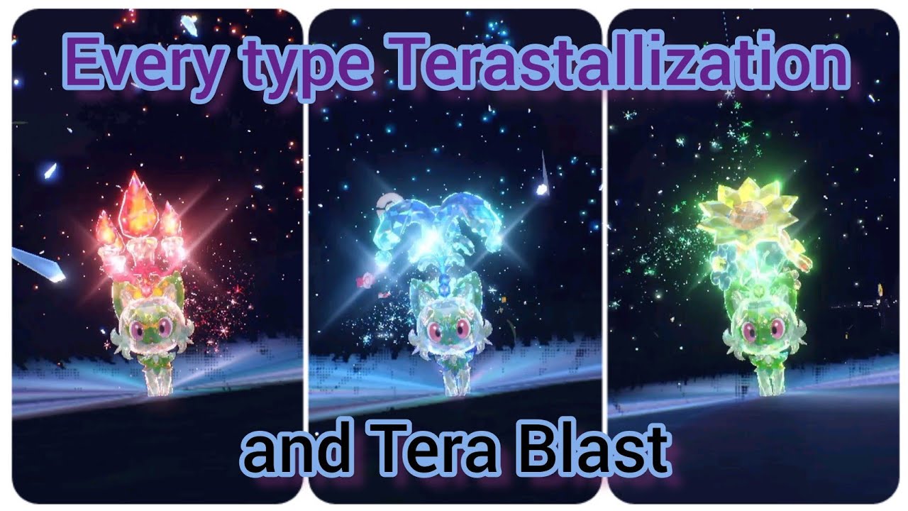 Terastallizing Sprigatito into every Tera type and using the move Tera ...