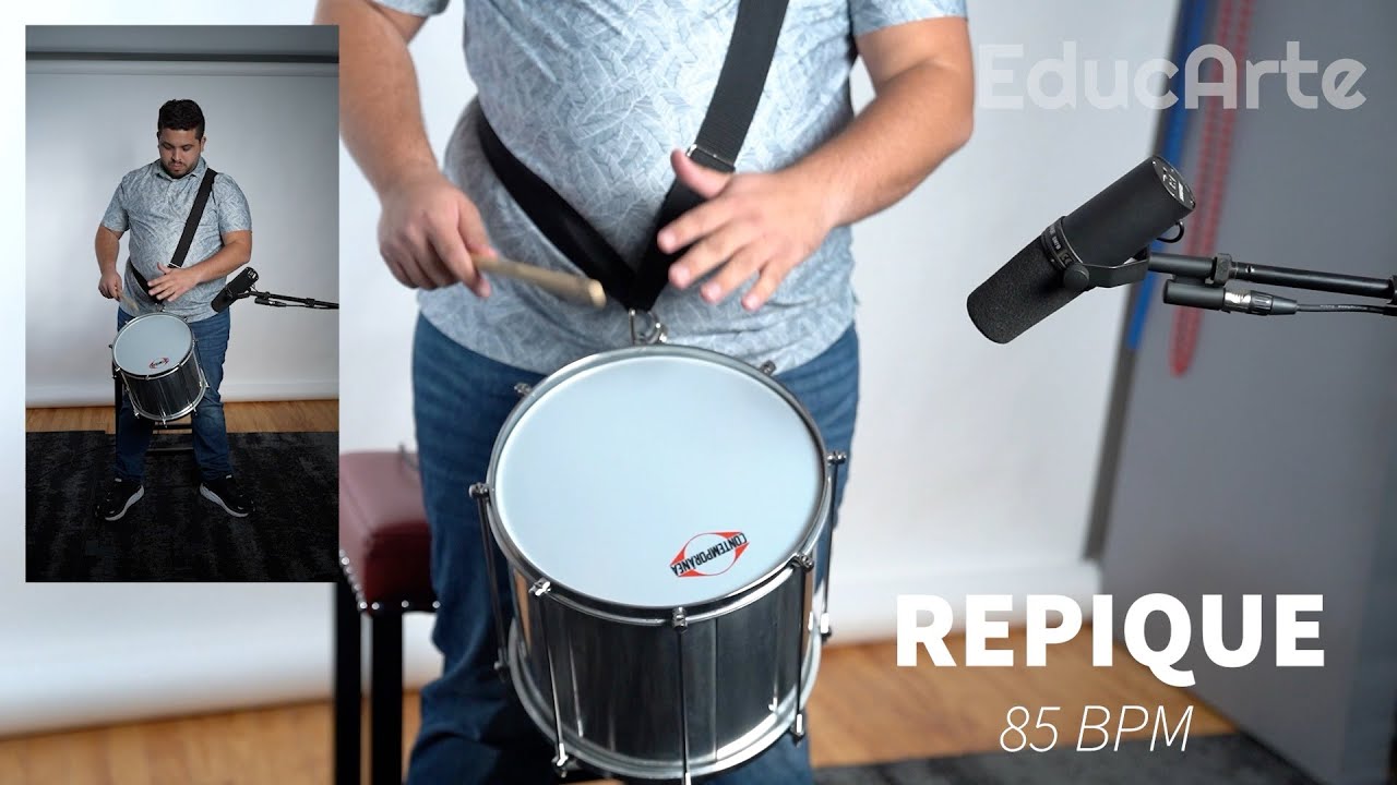 Repique (85 bpm) - Brazilian samba bateria demonstration video - YouTube