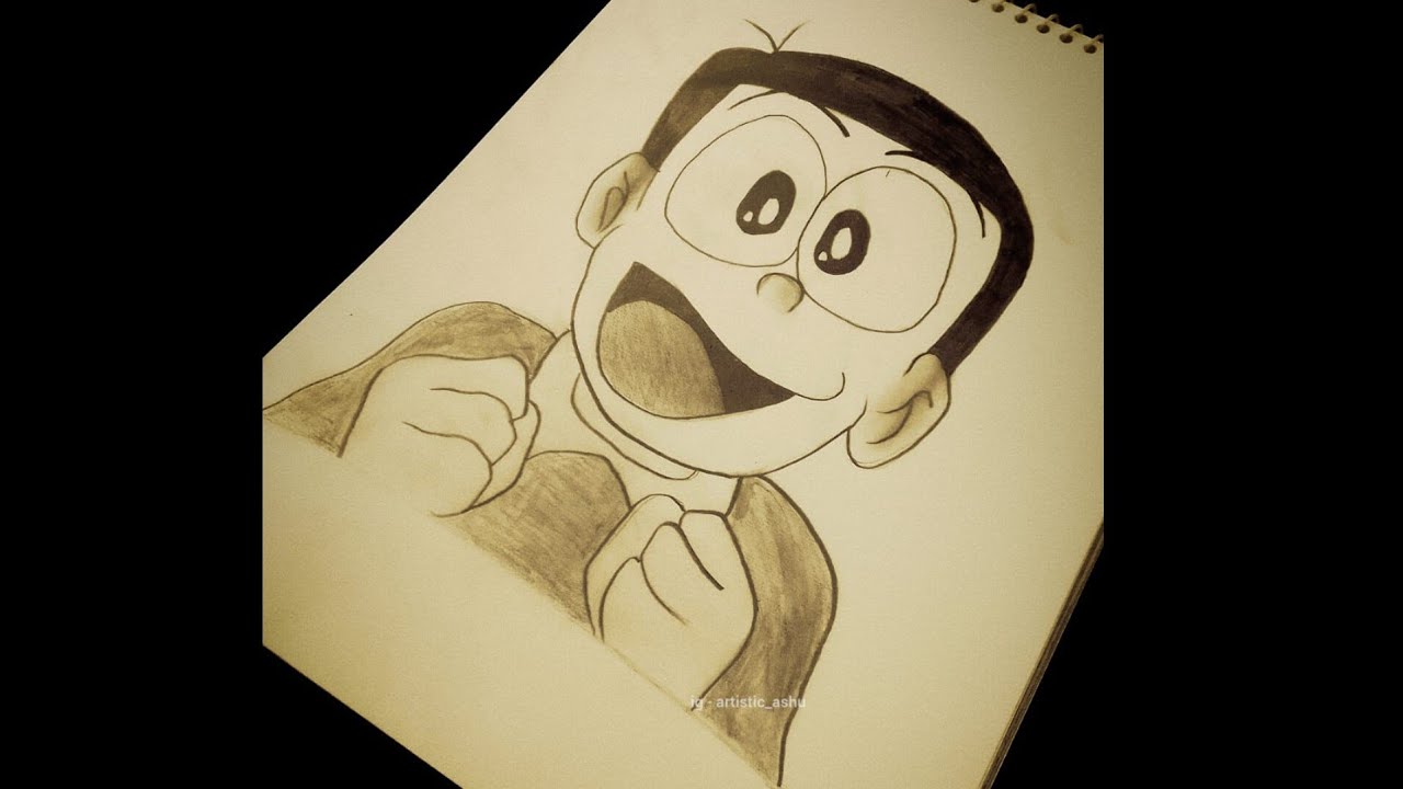 How to draw a nobita from doraemon |Step by step Drawing for beginners ...