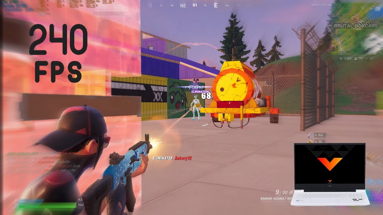 HP Victus 15L Gaming Desktop Fortnite Benchmark: Performance Mode Low ...