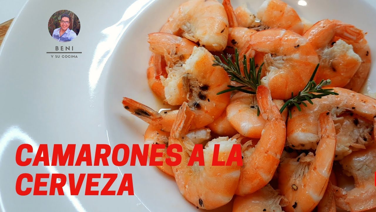 BOTANA DE CAMARONES A LA CERVEZA CON SAL AHUMADA Y EN SALSA ROSA. - YouTube