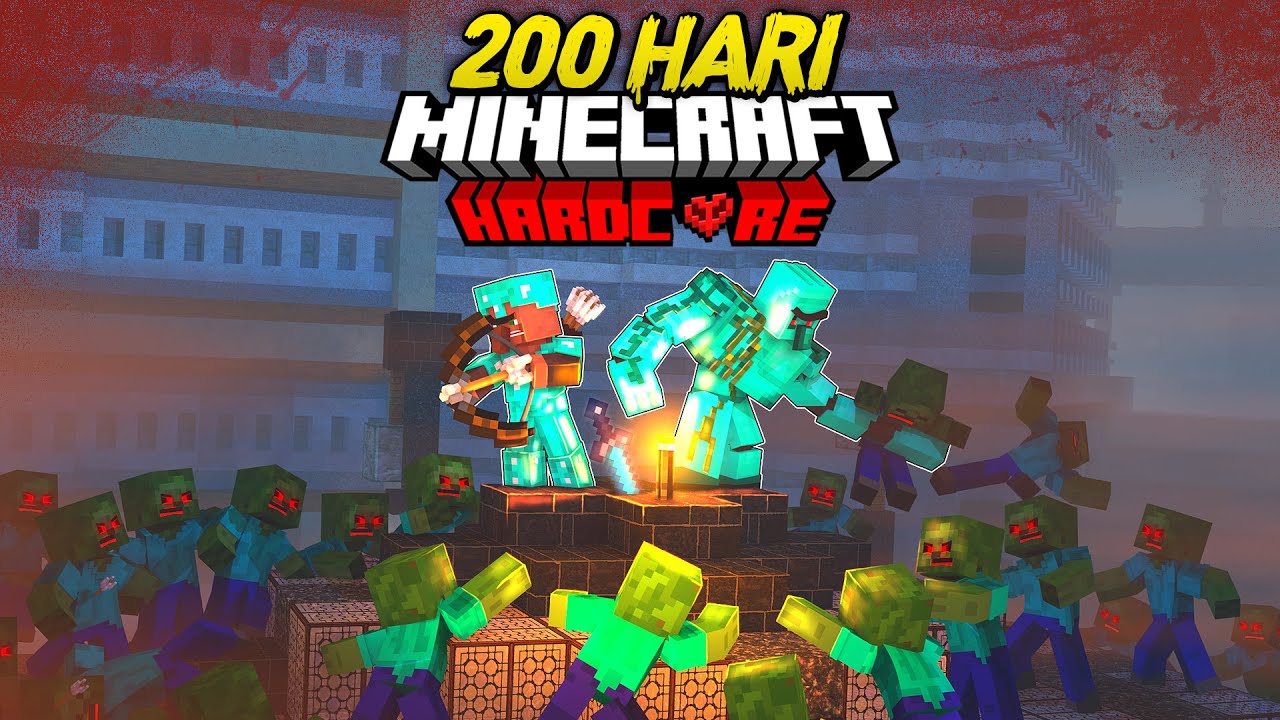 200 Hari Minecraft Hardcore: Zombie Apocalypse - YouTube