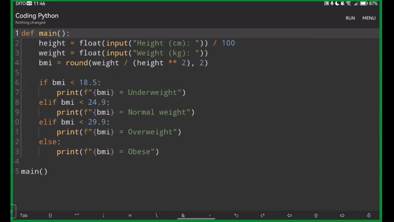 How to Calculate BMI Using Python - YouTube