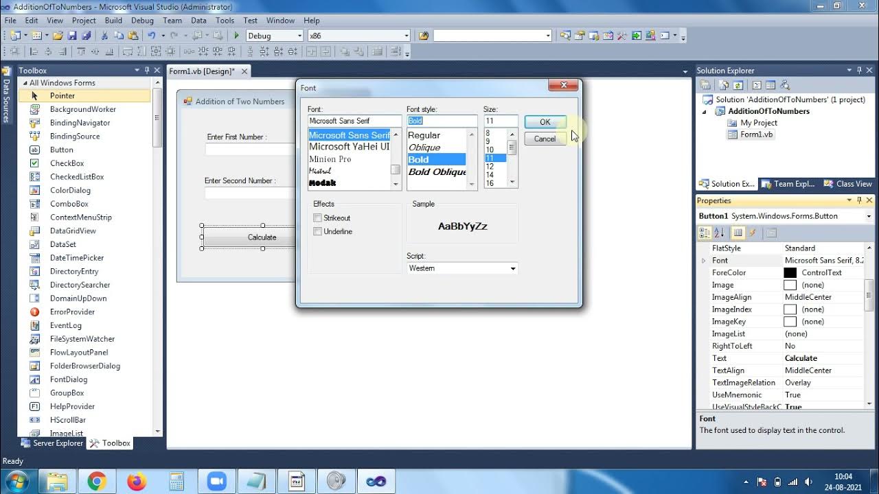 Addition of Two Numbers in Vb.net - YouTube