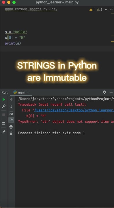 Can you modify a string in Python? Predict the output of this Python code snippet #shortsfeed ...