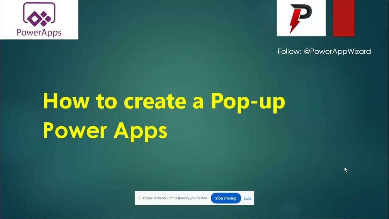 How to Create a Custom Pop-Up in PowerApps | Step-by-Step Tutorial - YouTube
