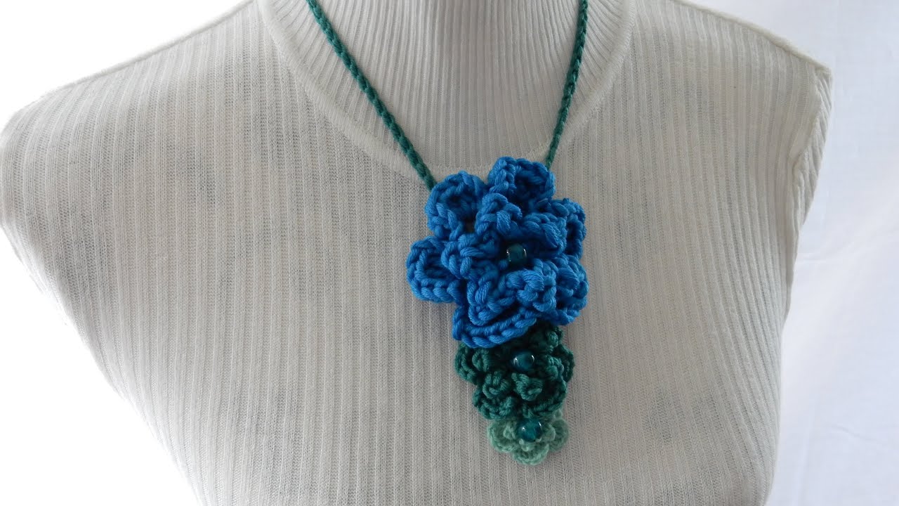 How To Crochet Beaded Double Layered Flower - YouTube