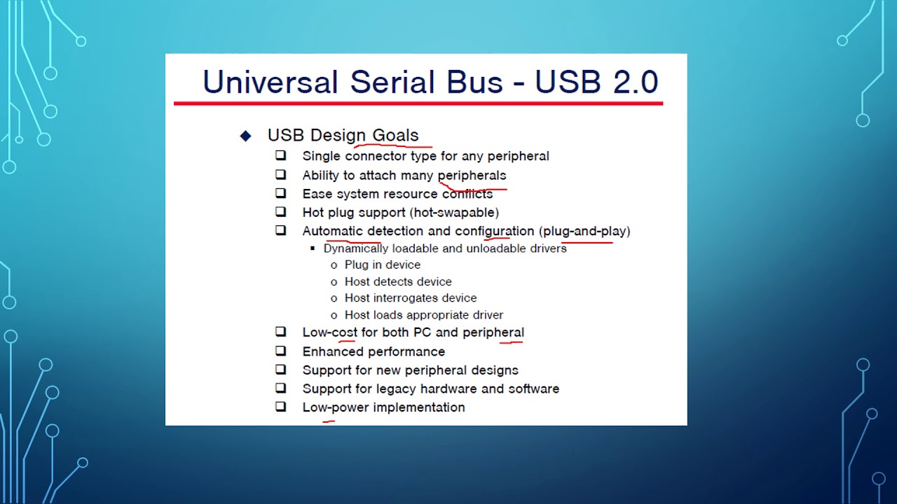 Computer Interface Circuits-Universal Serial Bus - USB 2.0 - YouTube