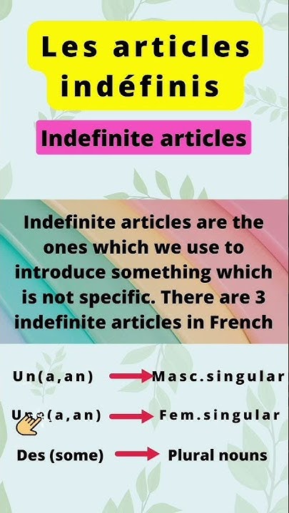 French indefinite Article #shorts - YouTube