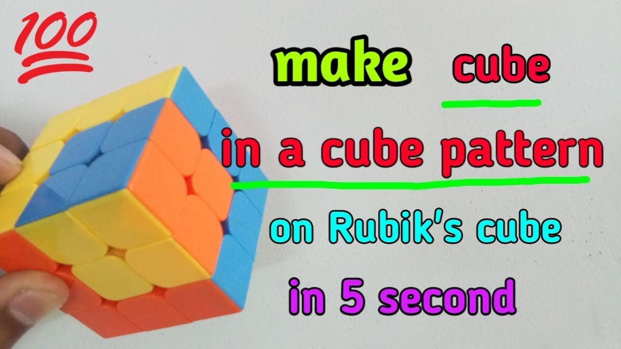 How to make "cube in a cube " pattern in 3*3*3 Rubik'scube in just 5 ...