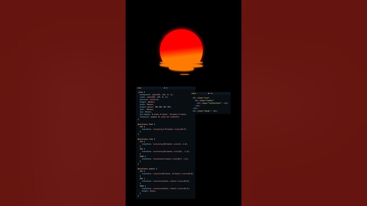 Sun Reflection Htmlcss Code Frontend Programming Coding Html5 Htmlcssjavascript Css 