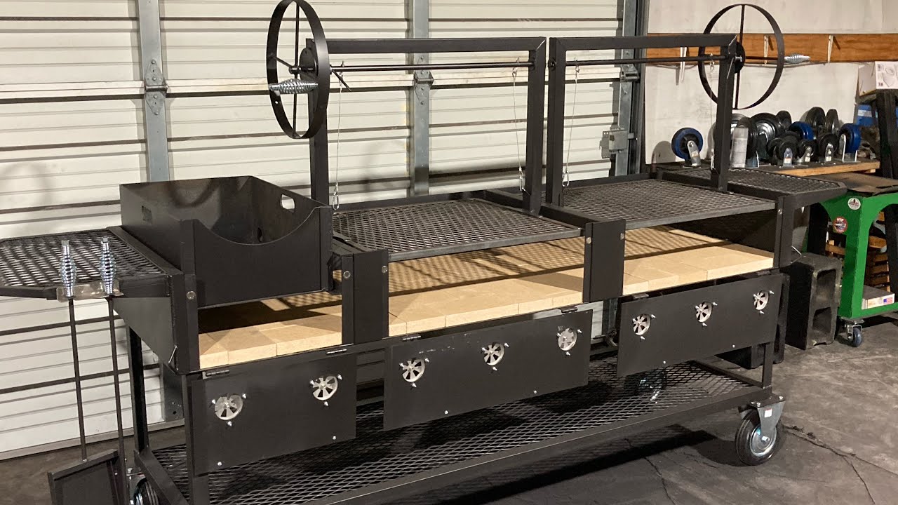 Santa Maria grill build w/ brasero - YouTube