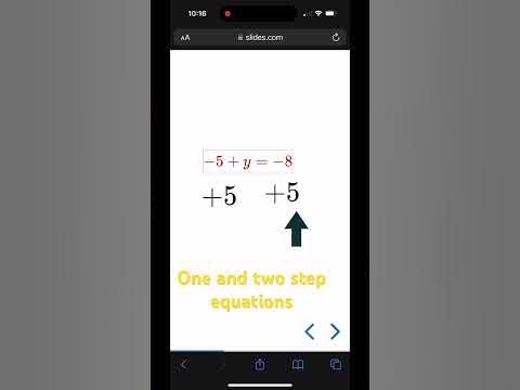 One and Two Step Equations #learnmath - YouTube