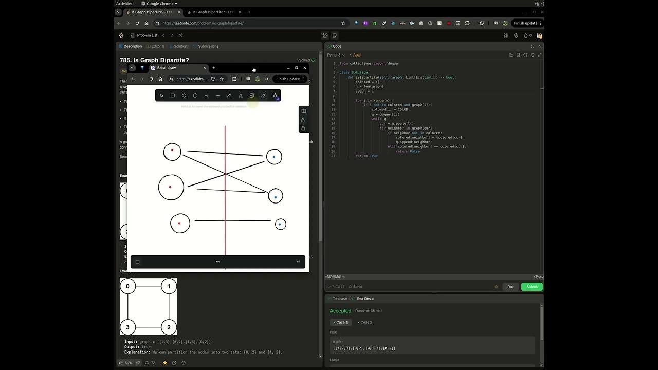 Leetcode 785 Is Graph Bipartite Walkthrough Youtube
