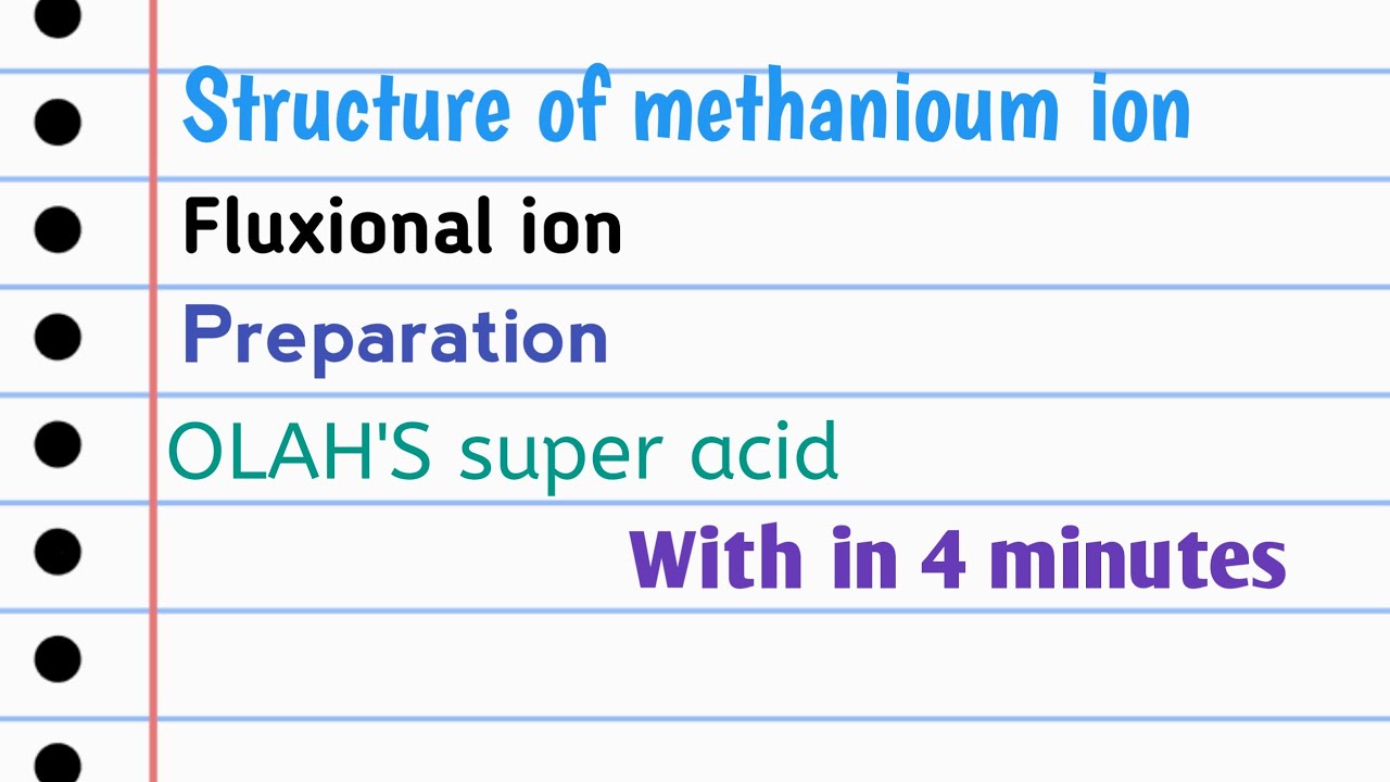Structure of Methanium ion (CH5^+) - YouTube