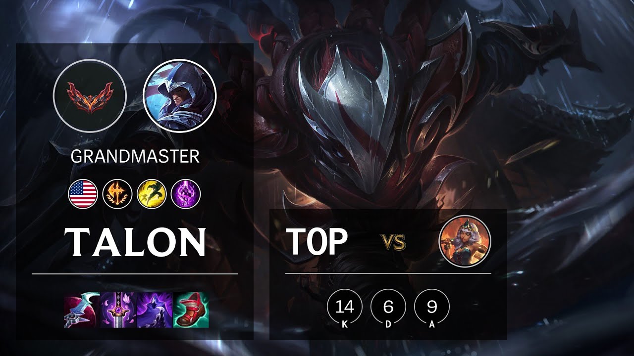 Talon Top vs Qiyana - NA Grandmaster Patch 12.4 - YouTube