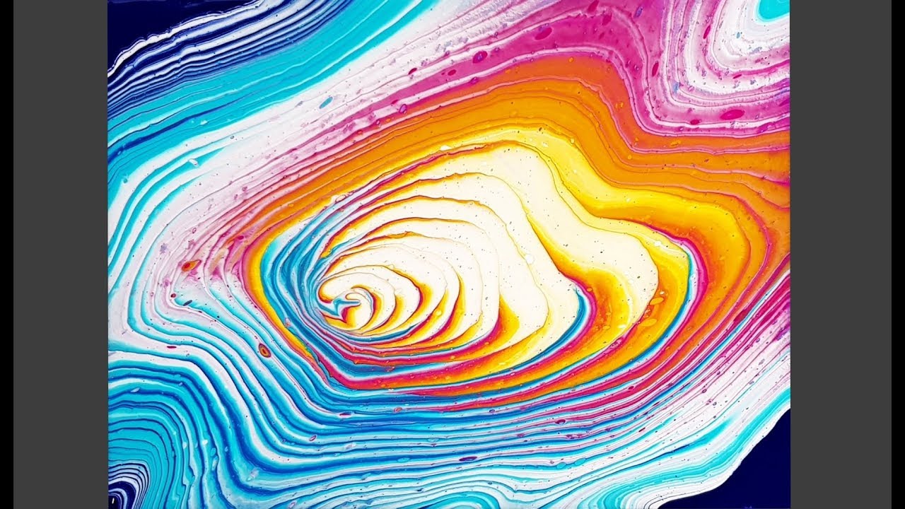 #380 Pretty Ring Pour Using Glue And Water As My Pouring Medium - YouTube