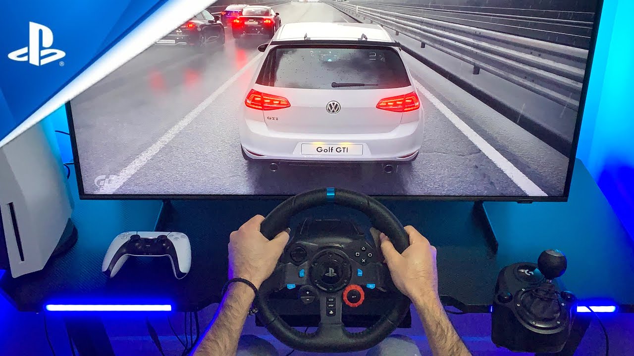 VW golf Gti - Logitech g29 steering wheel and shifter | gran turismo 7 ...