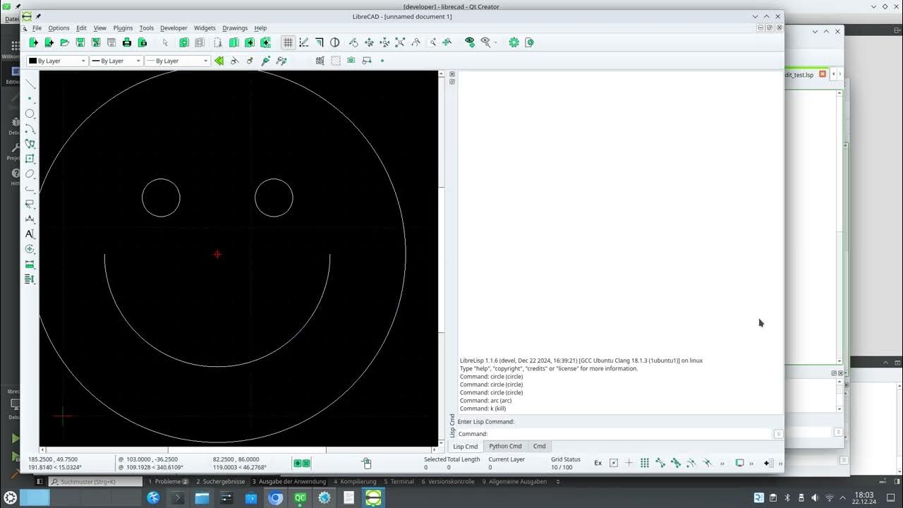 LibreCAD© [DEVELOPER] LibreDcl+© LibreLisp© LibrePython© - YouTube