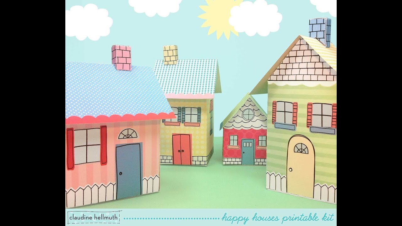 make whimsical paper houses - candy, treat and party favor boxes - YouTube
