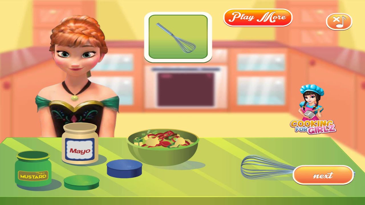 Frozen Game Full HD Anna Cooking Chicken Salad - YouTube