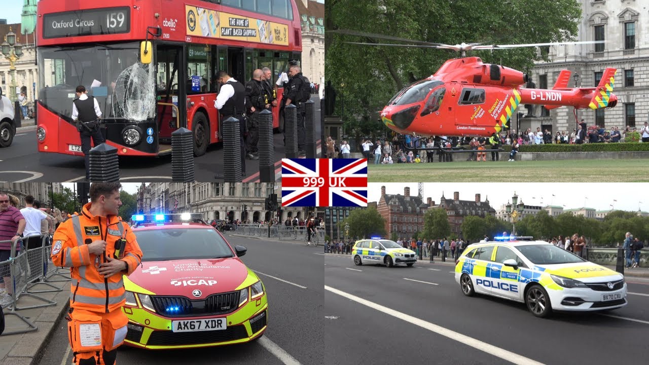 *HEMS* London Air Ambulance Lands At Parliament Square To Attend A Bus ...