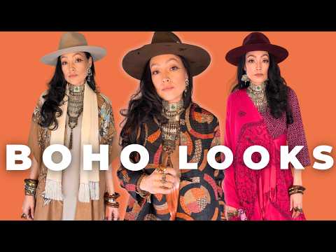 Wide Pants, Kaftans & Sheer Scarves | Thrifted Boho Lookbook