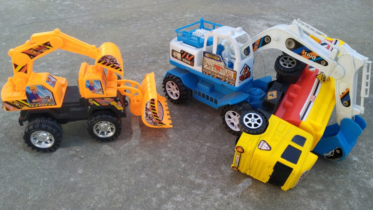 Big JCB Excavator Toy Video, Train Toy, Kids Toys, Dumper Truck Tractor ...