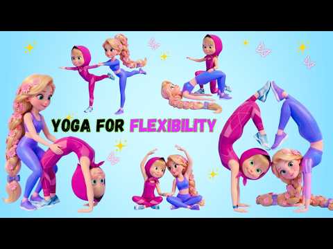 ❤️ Best Friend Yoga with Masha & Rapunzel 🌈 | Full Body Relaxation & Calm Easy Partner Yoga Routine