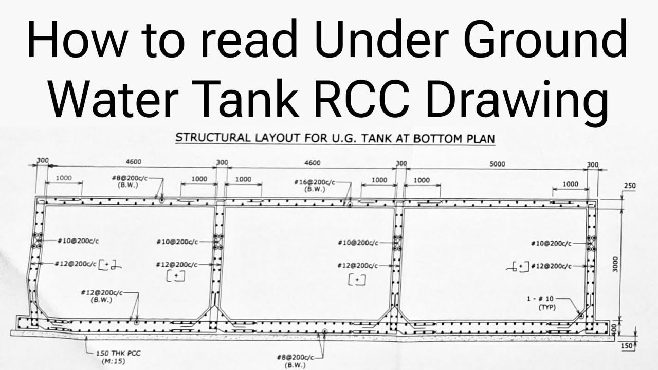 How to read Under Ground Water Tank RCC Drawing | RCC UG Tank - YouTube