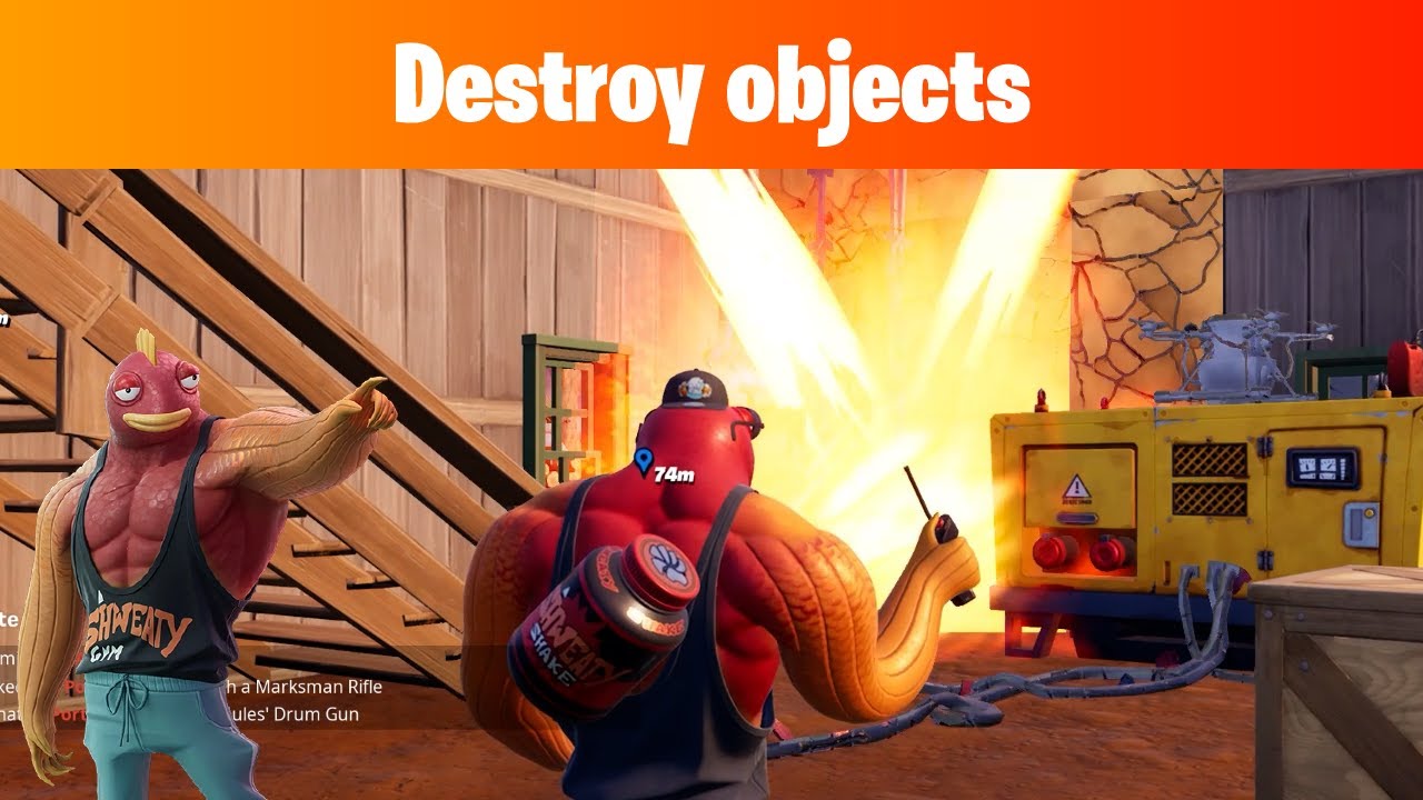 Fortnite วิธีทำ Destroy objects Week 0 - YouTube