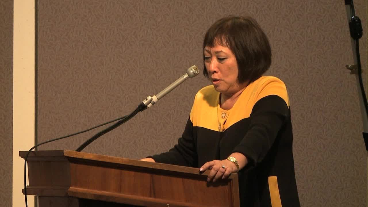 U.S. Representative Colleen Hanabusa speaks about rail August, 30.2017 ...