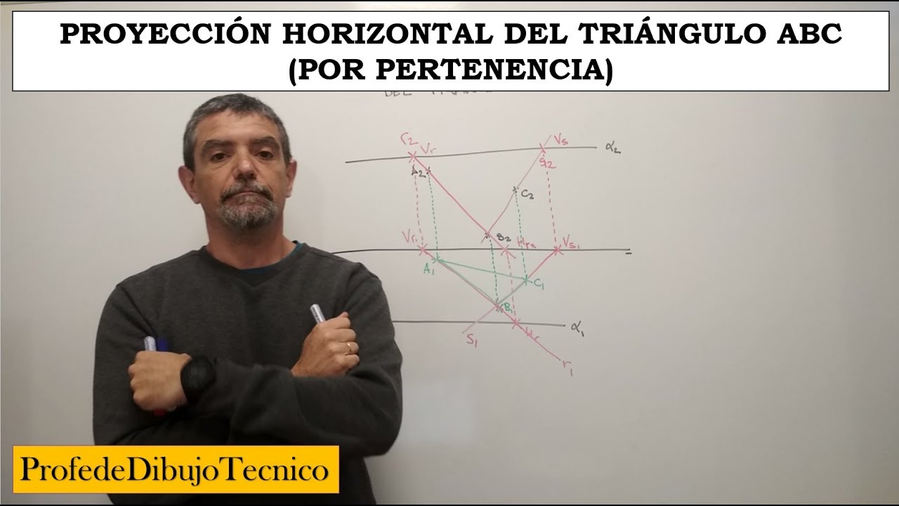 Proyección horizontal de un triángulo en sistema diédrico por ...