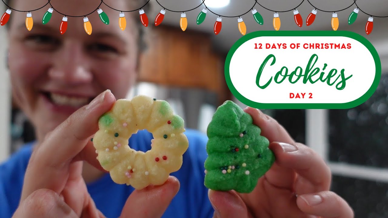 12 Days Of Christmas COOKIES: Day 2 ~Spritz Cookies~ - YouTube