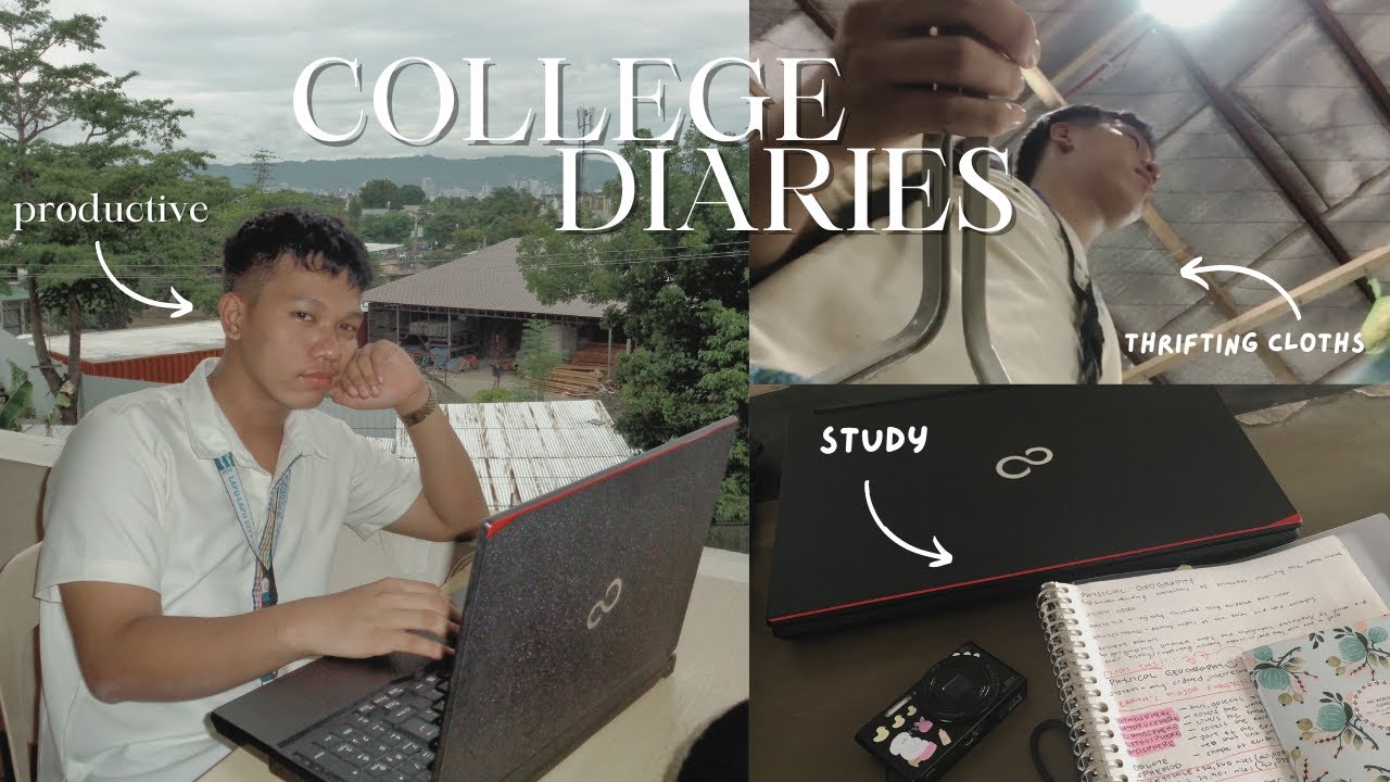 college diaries.° ༘🎧| college life lately📒, hell week, thrifting after ...