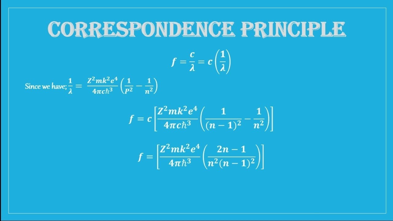 Correspondence Principle/ Atomic and Molecular Physics - YouTube